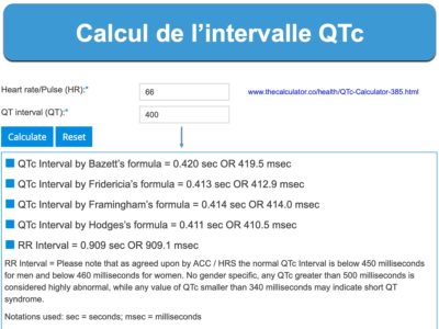 Intervalle QT 2. QT corrigé (QTc) : e-cardiogram